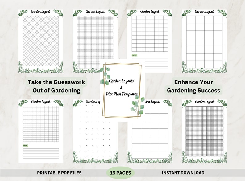 Printable Garden Layouts, Plot Plan Templates for Gardening Design, DIY ...