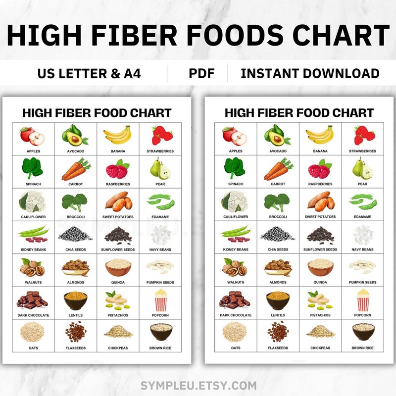High Fiber Food Poster - Etsy