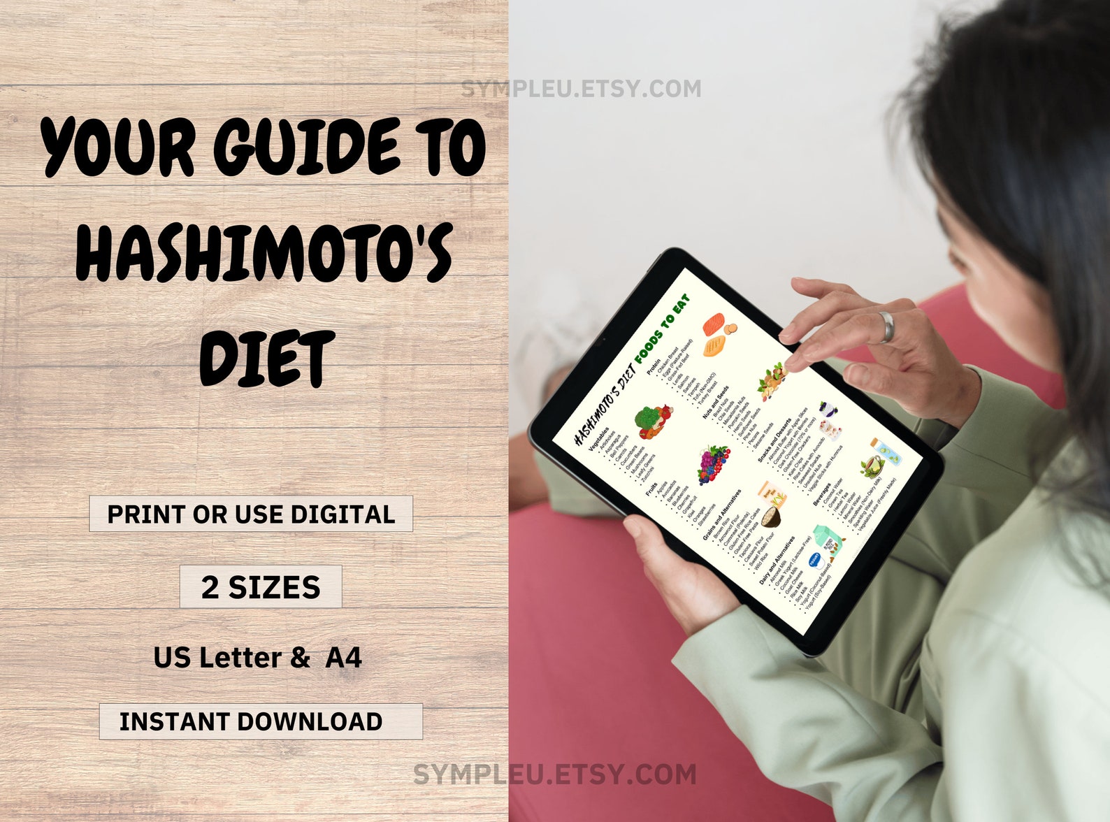 Hashimoto's Diet Food List for Thyroid Diet Meal Plan, Thyroiditis Health Food Chart, Hashimotos ...