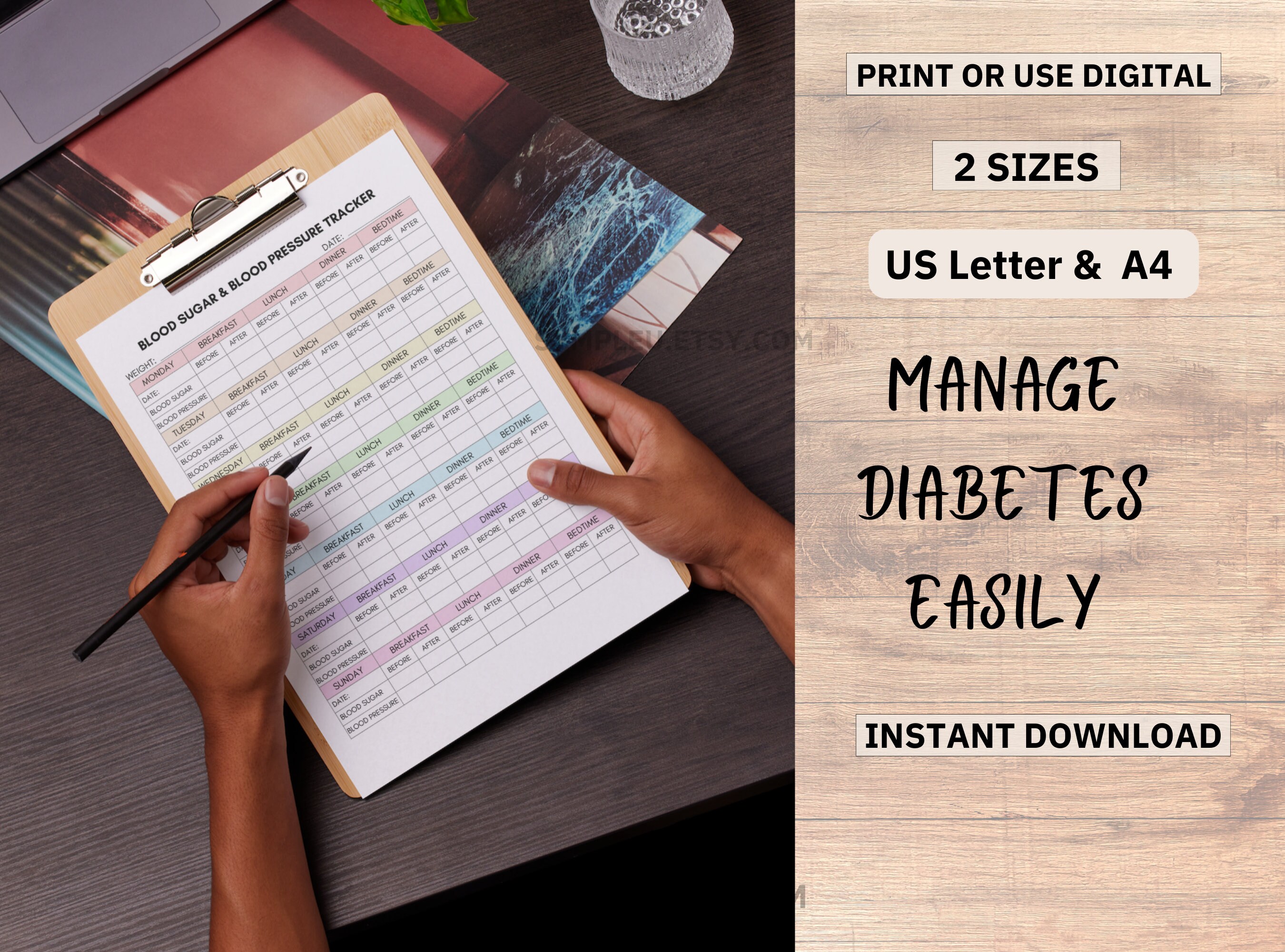 Diabetes Journal, Blood Sugar Tracker, Diabetic Food Journal, Blood ...