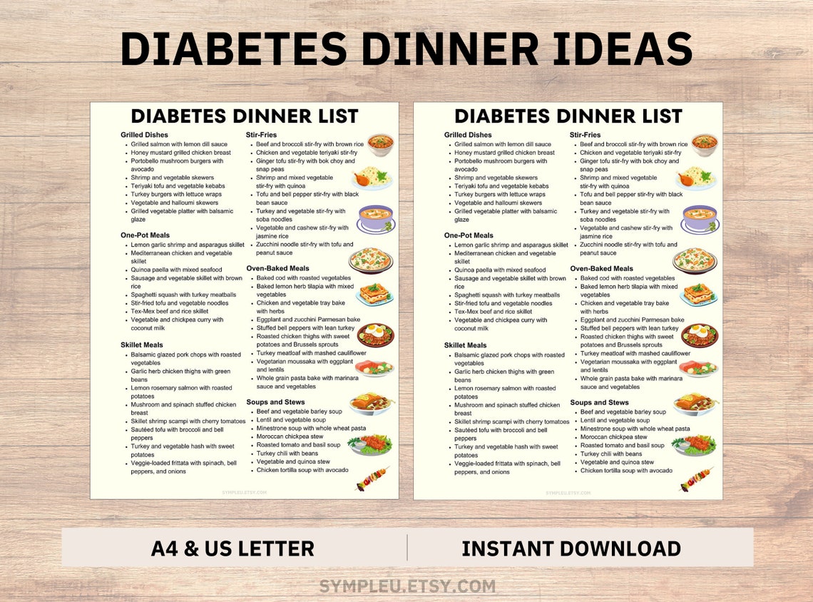 Diabetic Dinner List, Diabetes Dinner Ideas, Diabetes Food List ...