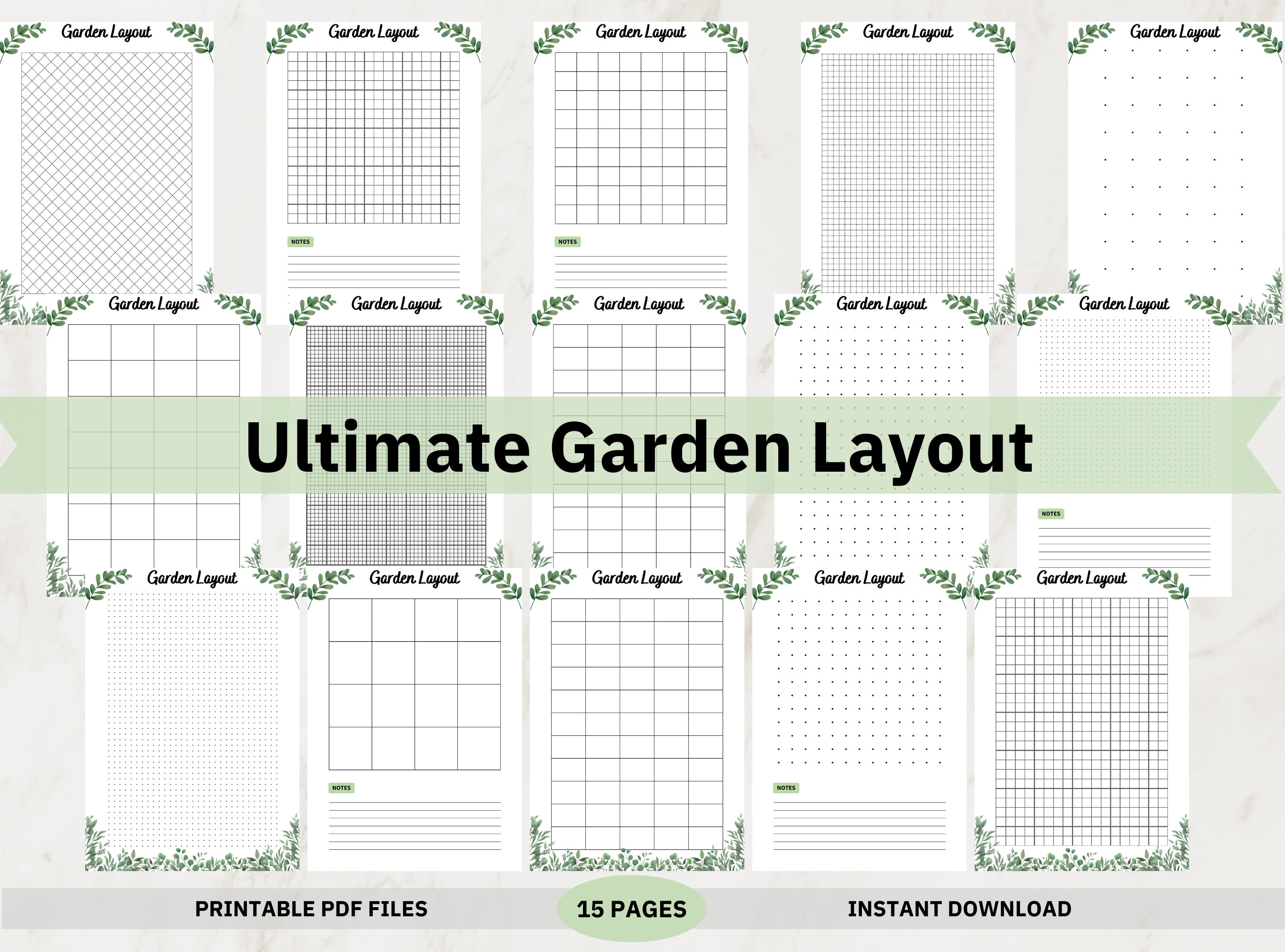 Printable Garden Layouts, Plot Plan Templates for Gardening Design, DIY ...