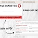 Diabetes Wallet Card, Diabetic Alert Card, Emergency ID Card, Medical ...