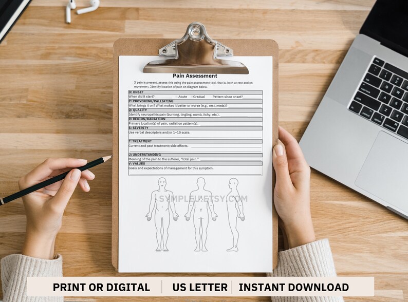 Head-to-toe Assessment Template, Pain Assessment Guide & Checklist ...