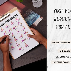 Morning and Evening Yoga Routine, Yoga Sequence, Yoga Poses Art Print ...