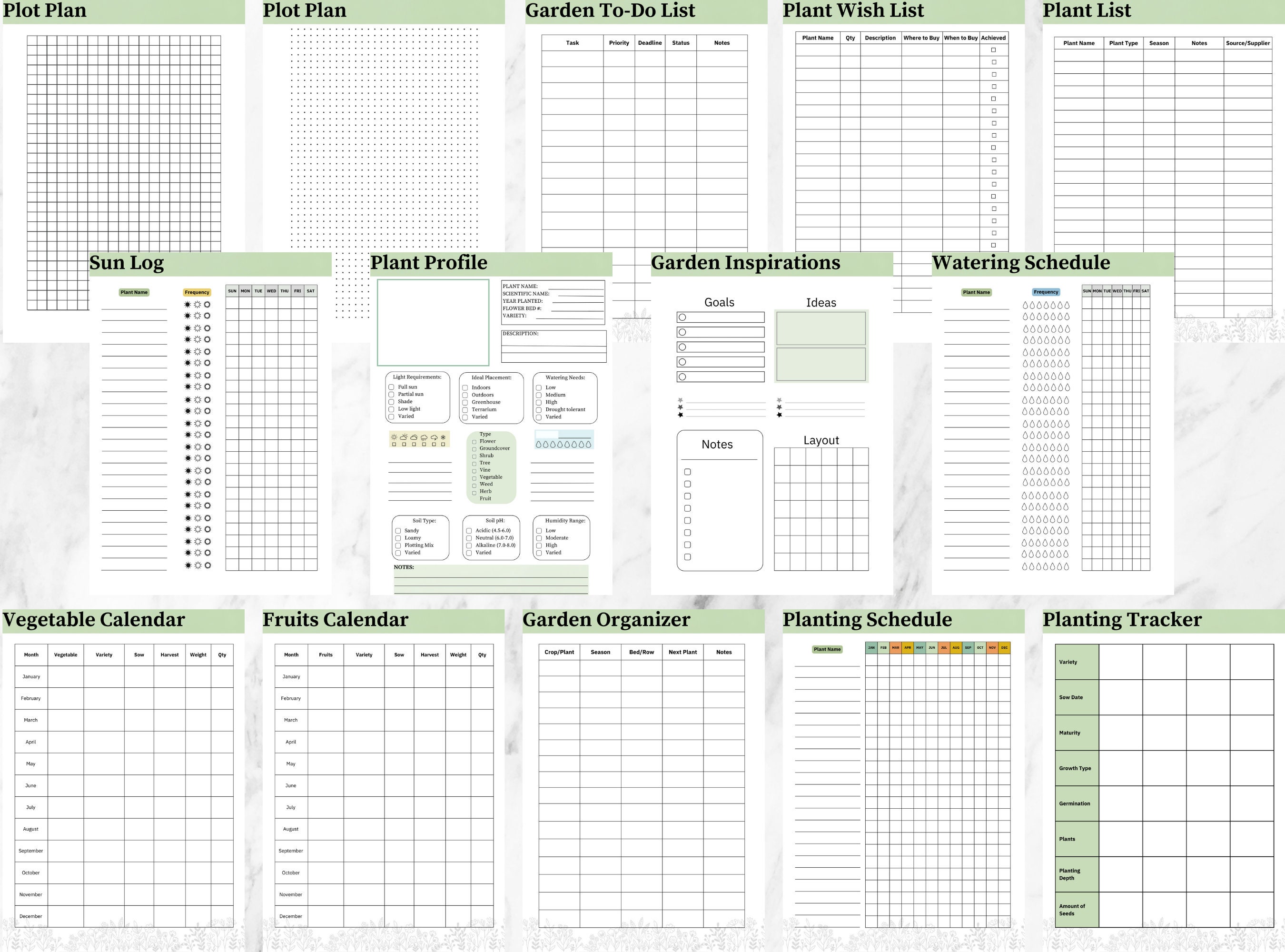 Gardening Planner Printable, Garden Planning, Plant Planner, Garden ...
