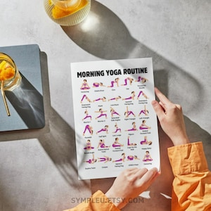 Morning and Evening Yoga Routine, Yoga Sequence, Yoga Poses Art Print ...