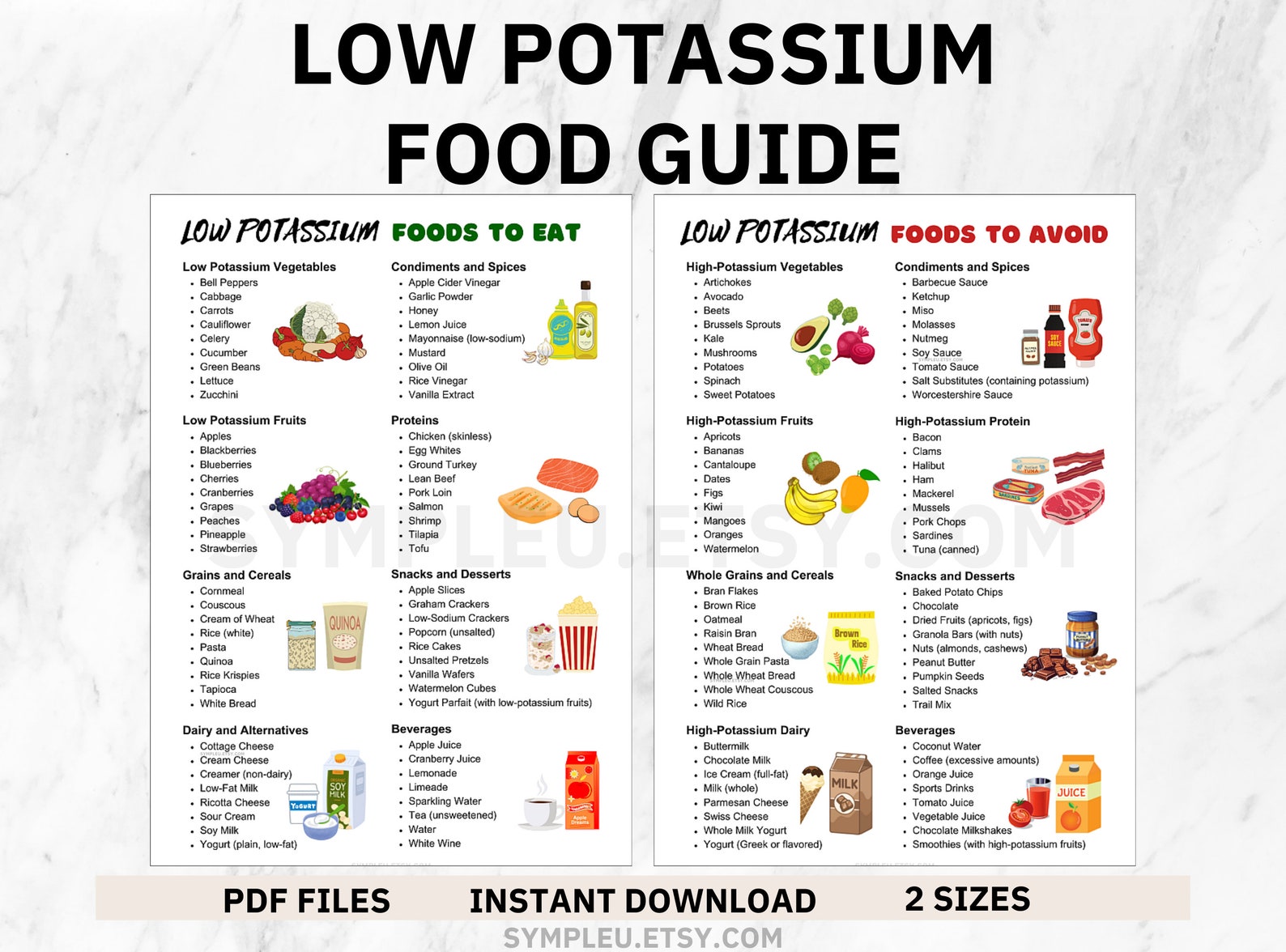 Low Potassium Diet Food List for Potassium Food Chart, Kidney Disease ...
