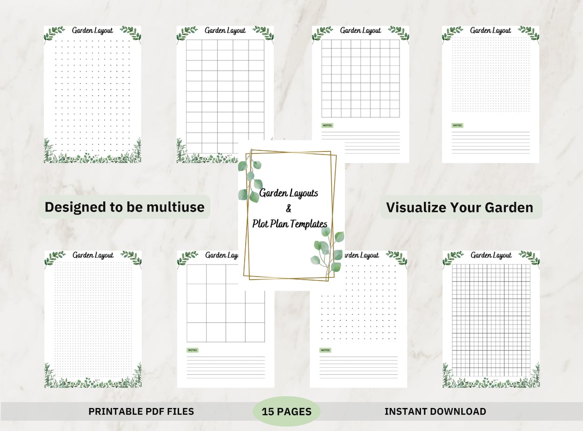 Printable Garden Layouts, Plot Plan Templates for Gardening Design, DIY ...
