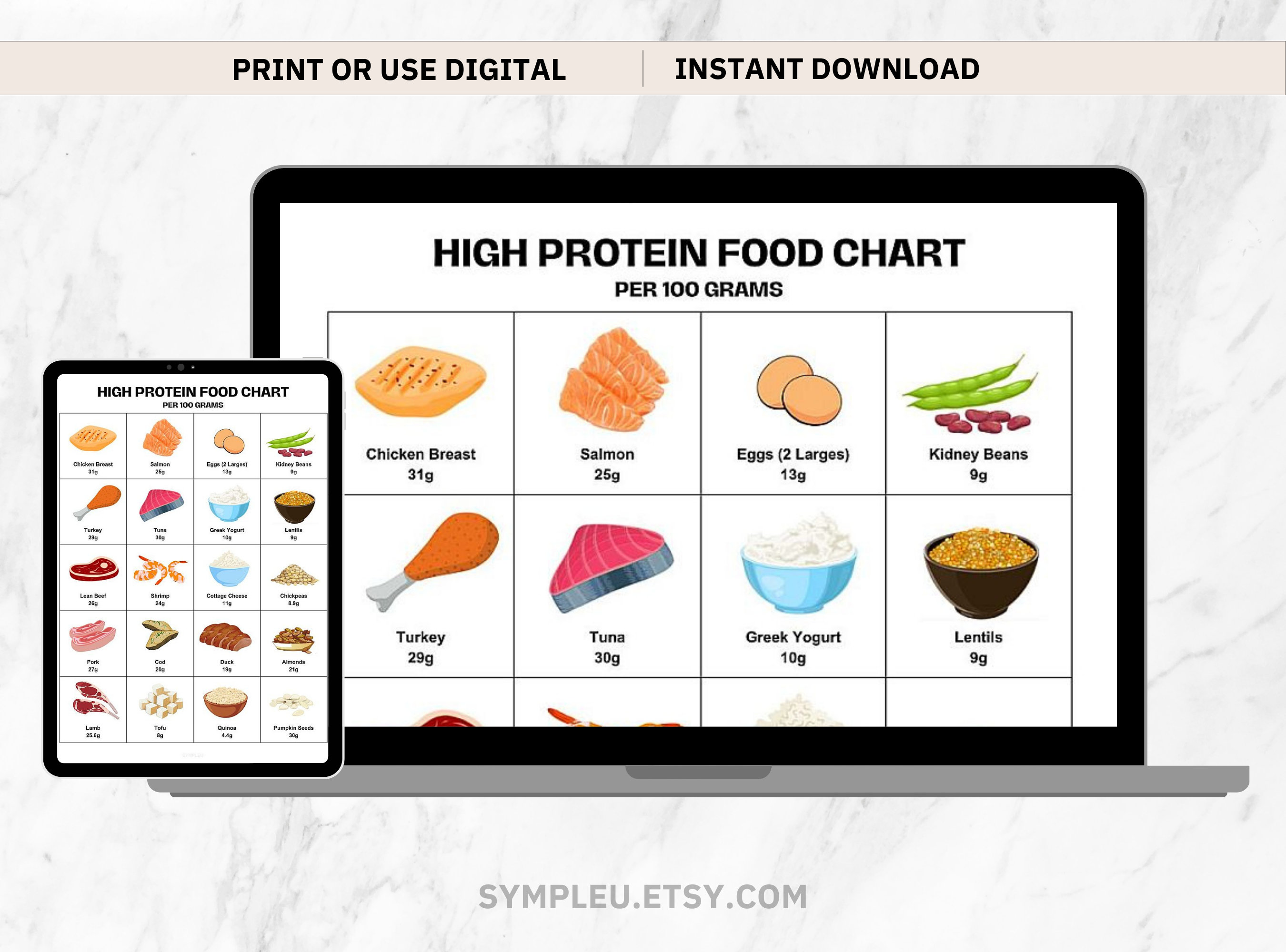 Proteins Guide, High Protein Foods Reference, Protein Food List, High ...