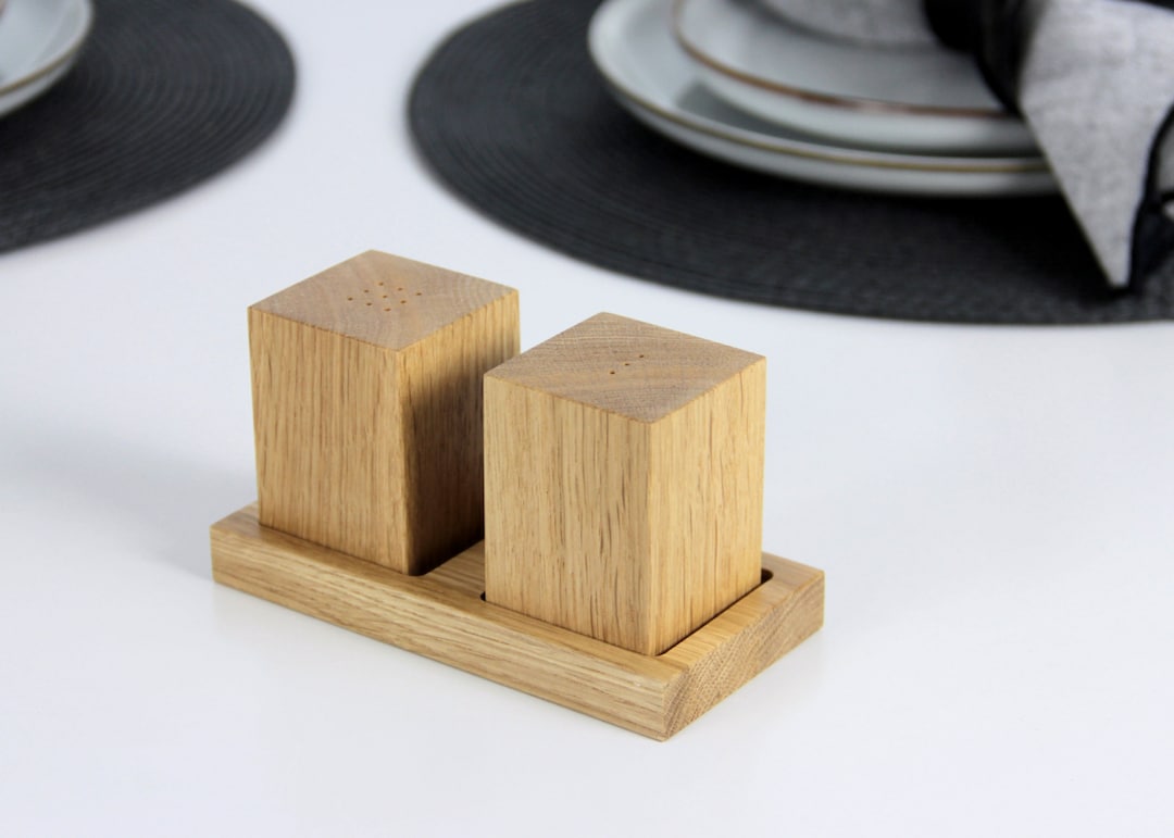 Wood Salt and Pepper Shakers Set. Spice Shaker Set Rustic Kitchen Decor ...