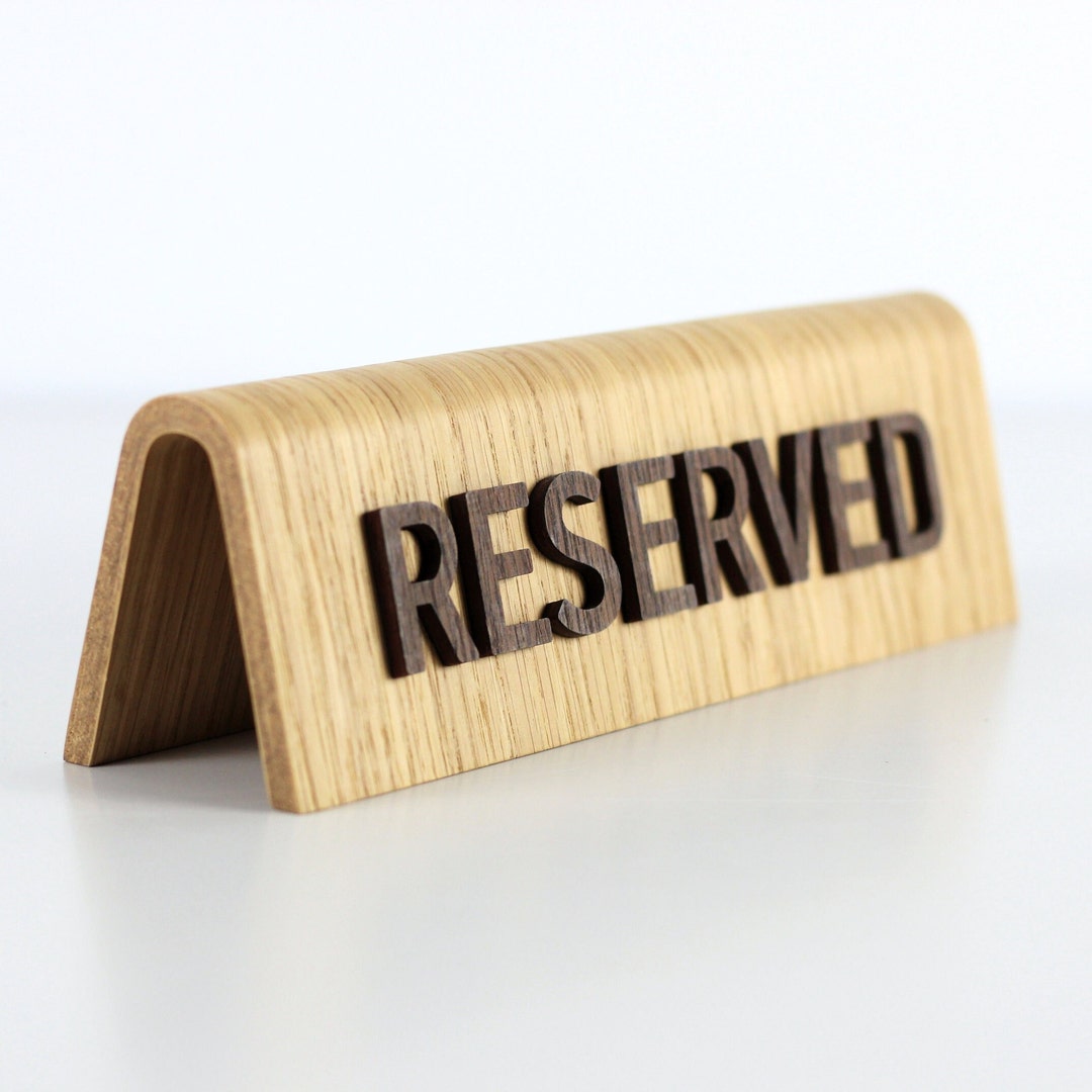 Reserved Table Sign Reserved Seat Sign Tabletop Sign. Wooden Reserved ...