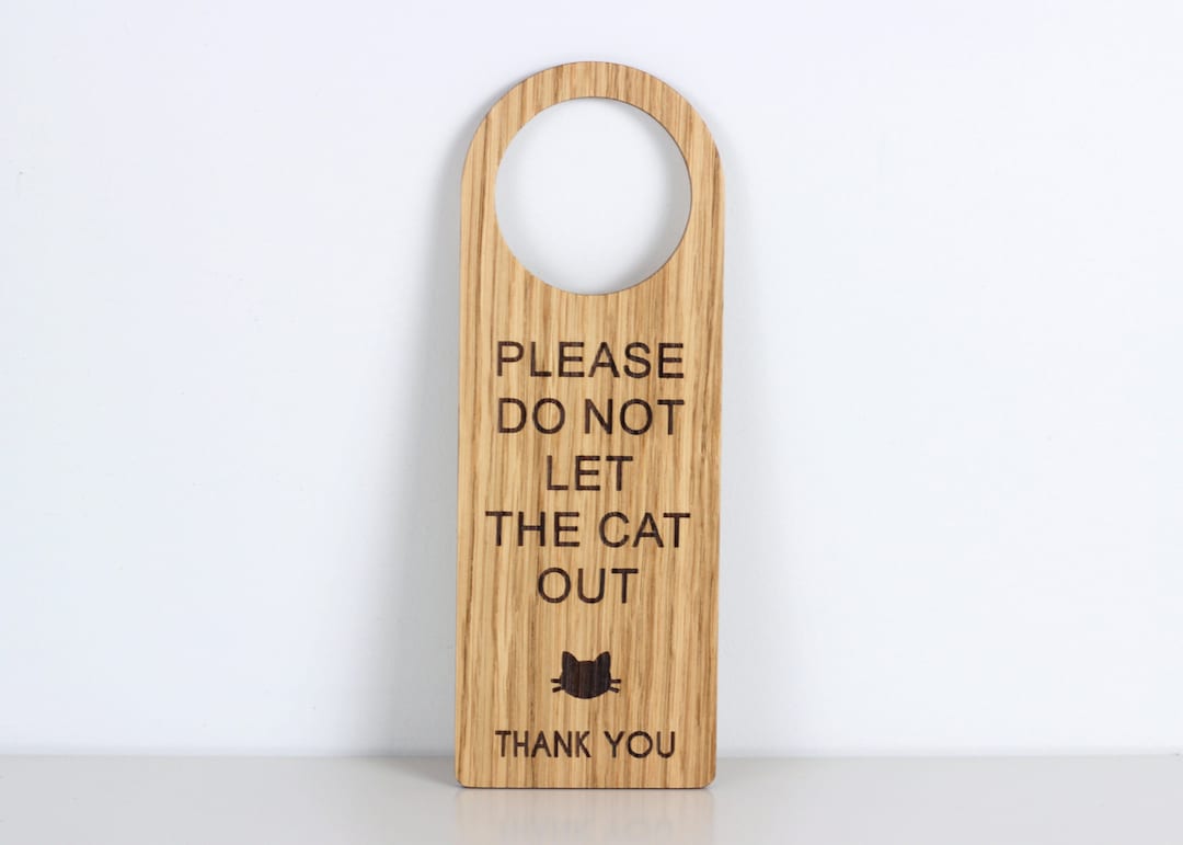 Wooden Door Sign Wooden Cat Sign. Wood Cat Lover Gift Wood - Etsy
