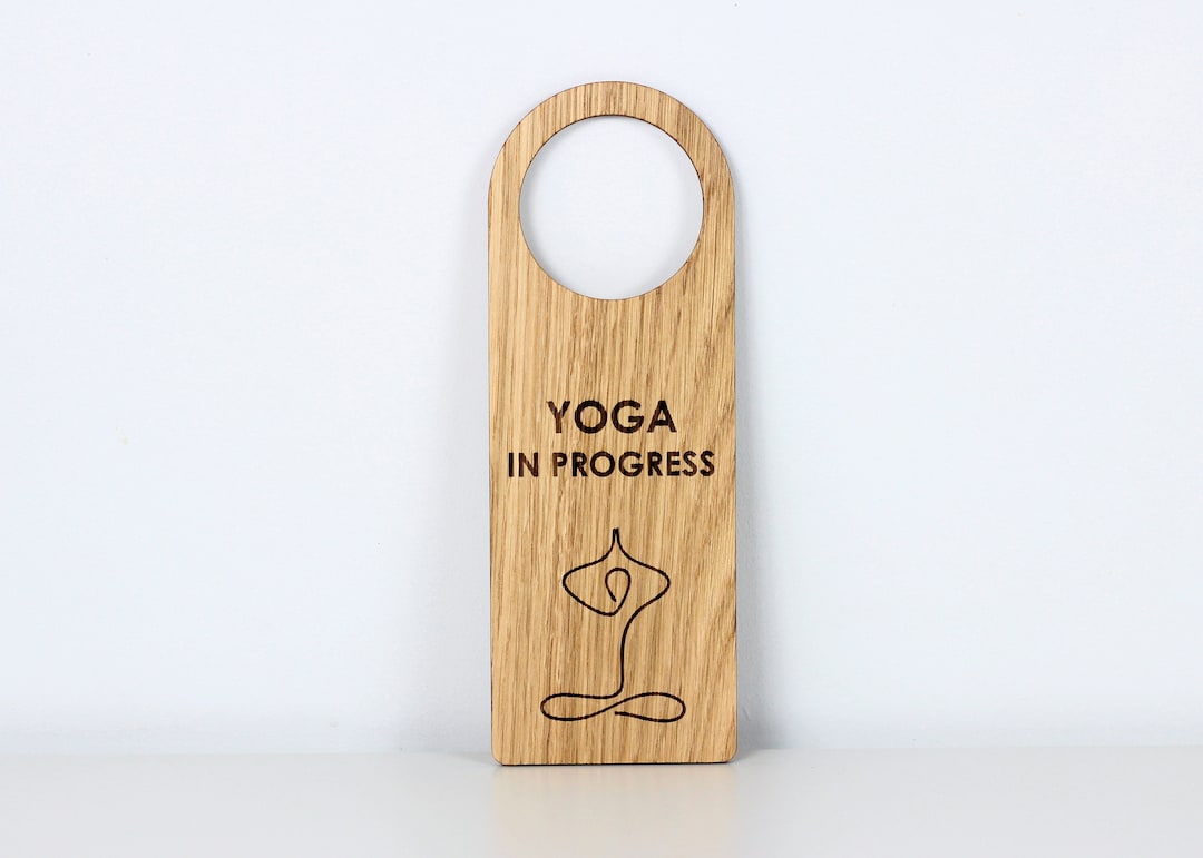 Wooden Yoga in Progress Door Hanger. Meditation Room Sign, Do Not ...