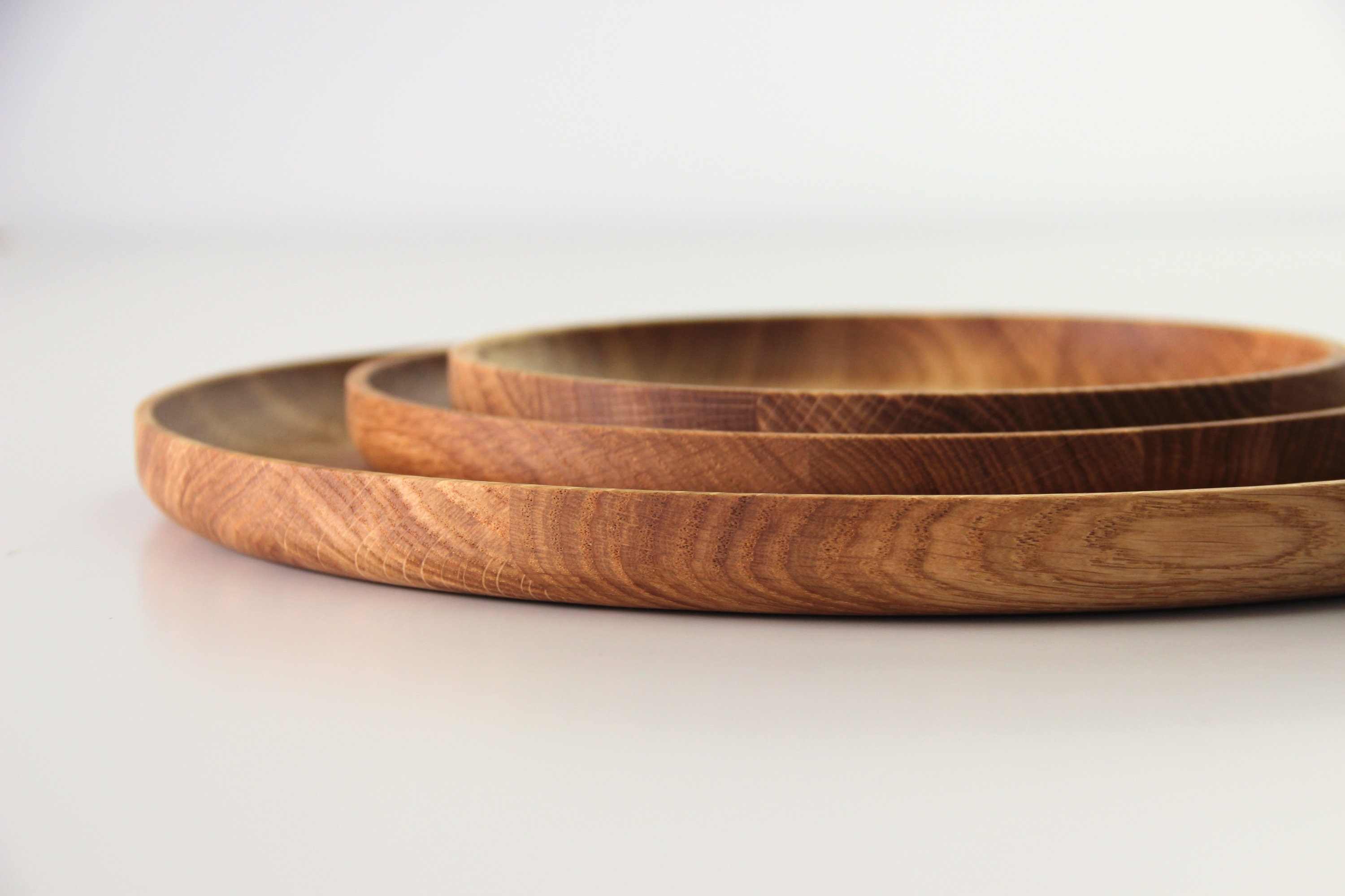 Oak Wood Plates Set of 3. Serving Plate. Wooden Serving | Etsy