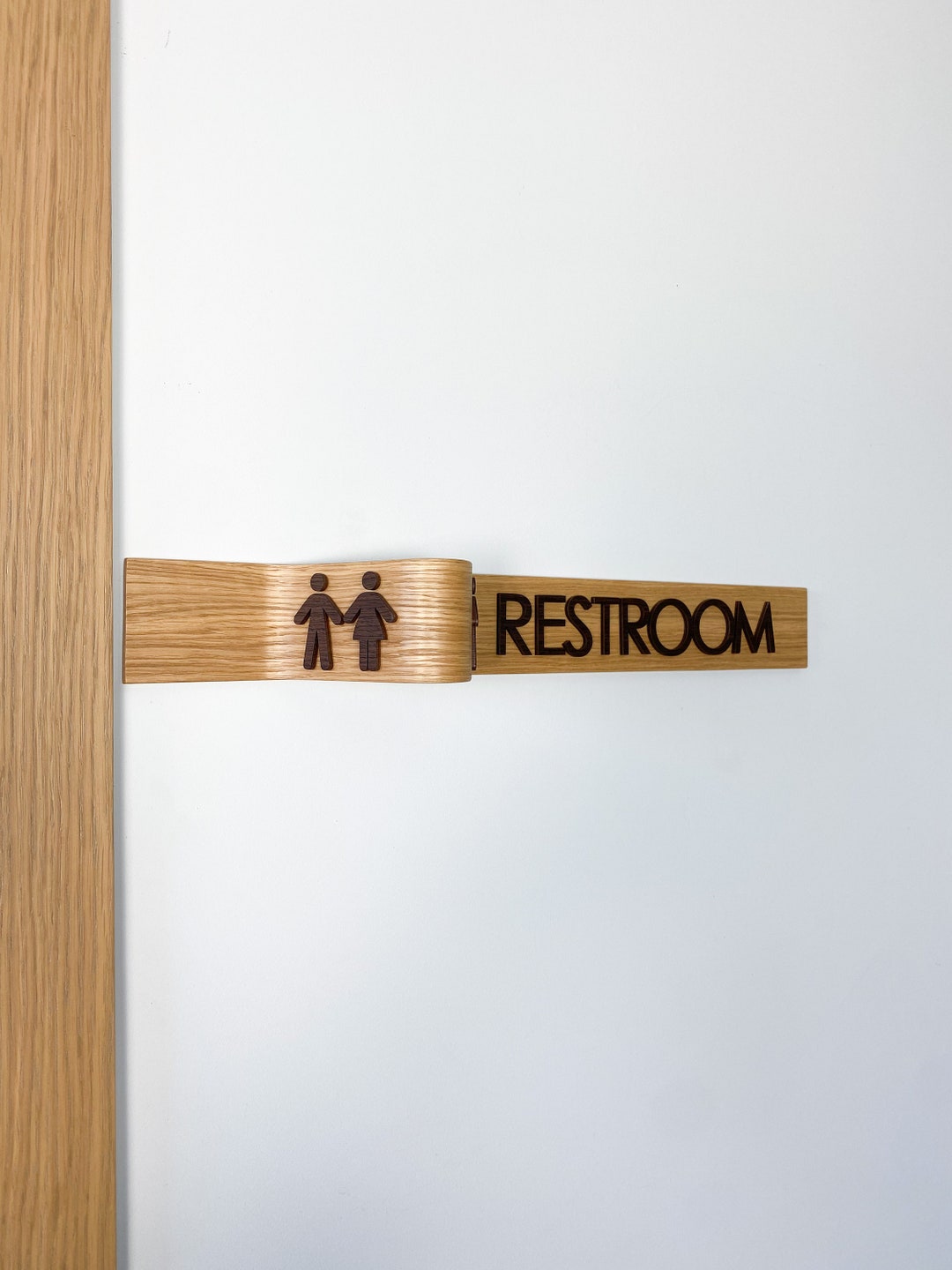 Custom Wood Restroom Sign. Bentwood WC Decor - Etsy