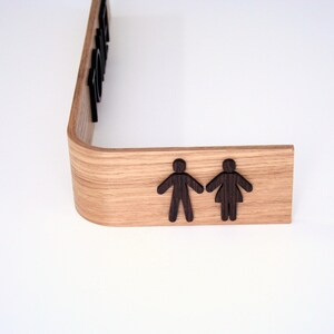 Personalized Wood Restroom Sign. Rustic Oak or Walnut Decor - Etsy