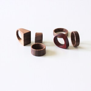 Minimalist Wooden Ring. Unique Wood Ring Band. Handmade Jewelry. - Etsy