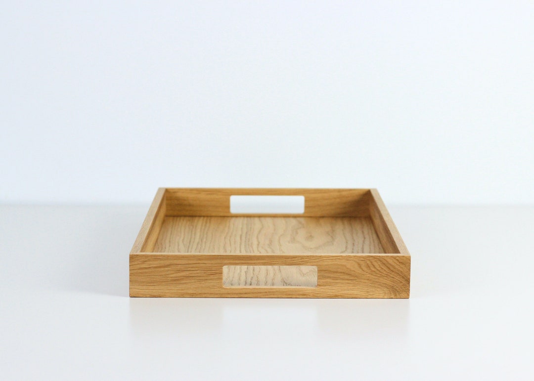 Wooden Serving Tray With Handles Wood Ottoman Tray. Serving Tray Oak ...