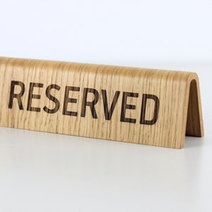 Reserved Table Sign Reserved Seat Sign Tabletop Sign. Wooden Reserved ...