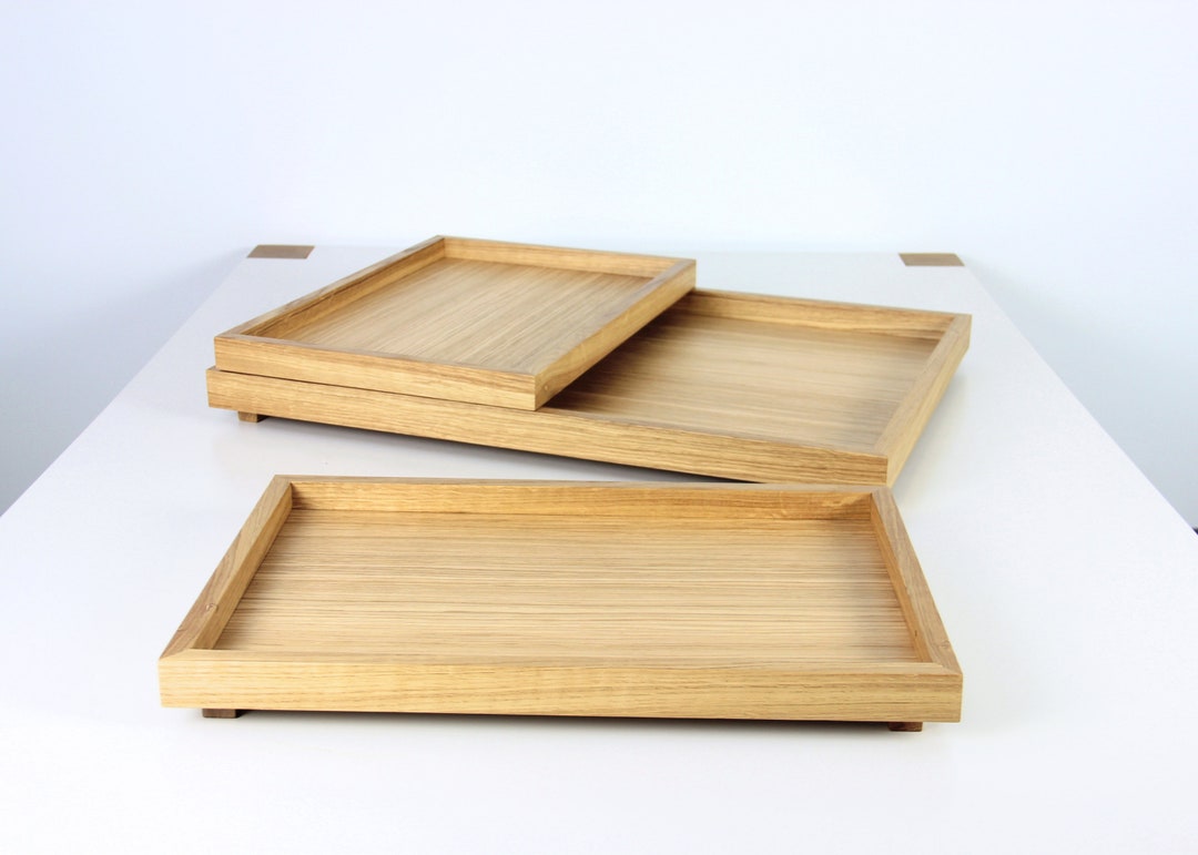 Large Wooden Serving Tray. Set of 3 Ottoman Trays. - Etsy