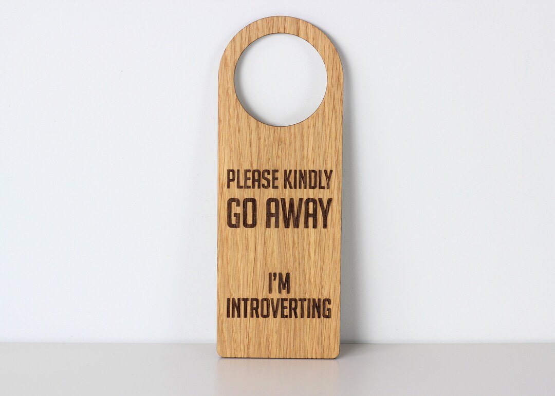 Door Hanger Introvert Door Sign. Introvert Gift Wooden Door Hanger ...