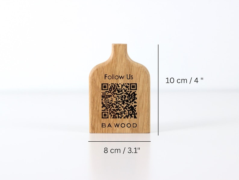 QR Code Sign Menu Display. Social Media Wooden Scan to Connect Stand ...