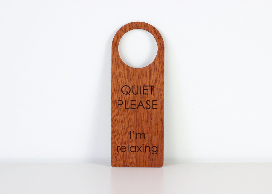 Door Sign Door Hanger Quiet Please Sign. Wood Sign Door Knob Sign. Room ...