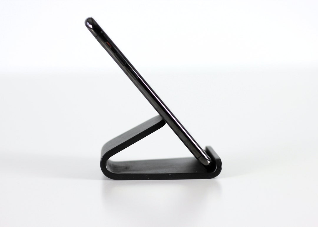 Phone Holder Phone Stand Office Decor Desk Organizer. Black Wood Phone ...