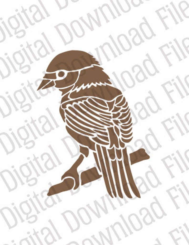 Vector Stencil Graphic - DD38 Small Bird Stencil - DIGITAL DOWNLOAD ...