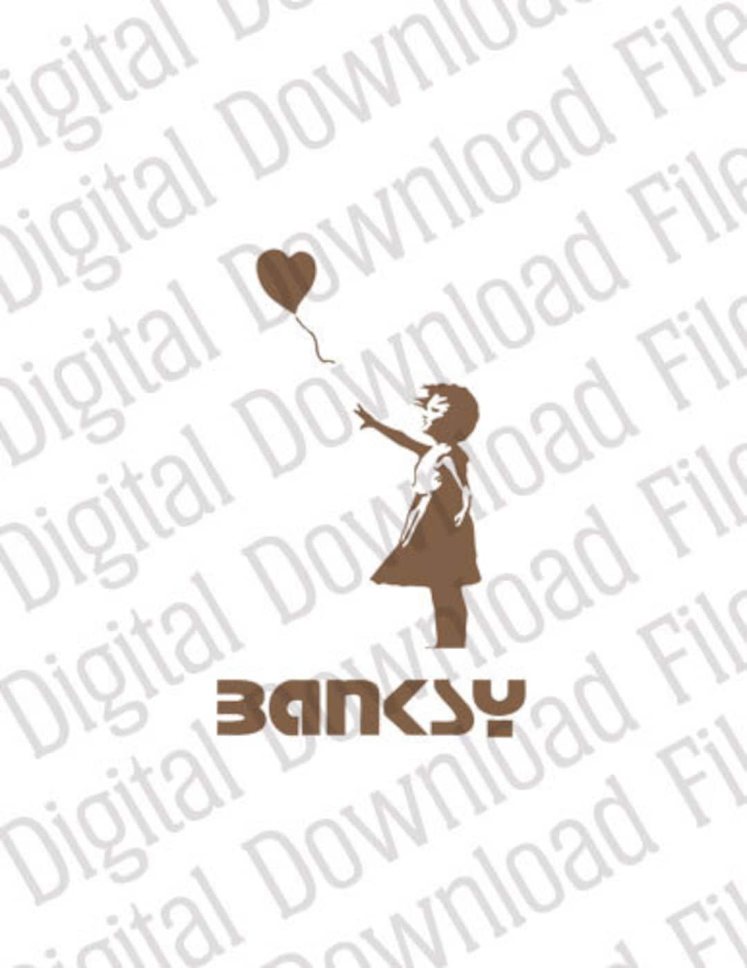Vector Graphic - DD85 Banksy Logo + Girl With Balloon - DIGITAL ...