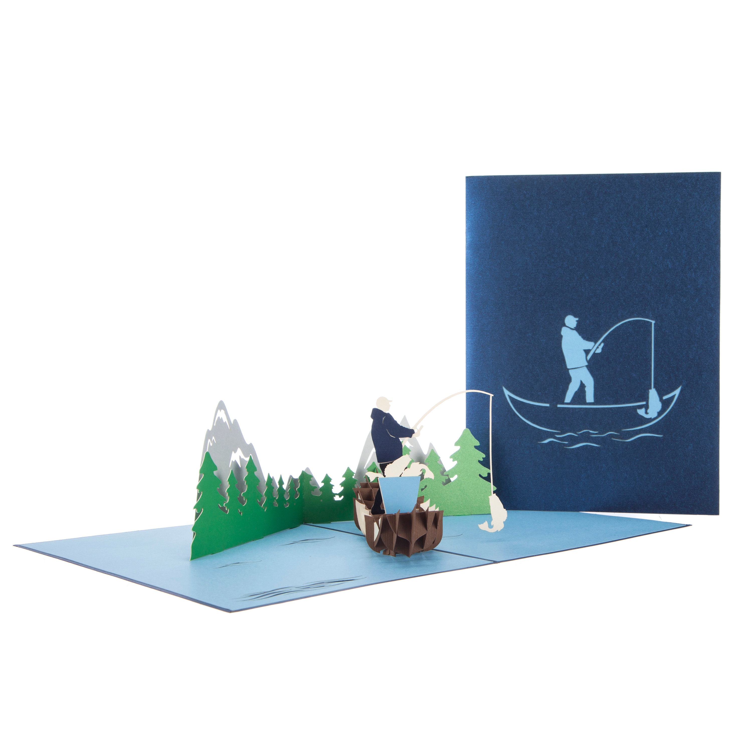 Fishing Pop up Card Fishing Greeting Card Fishing Gifts for | Etsy