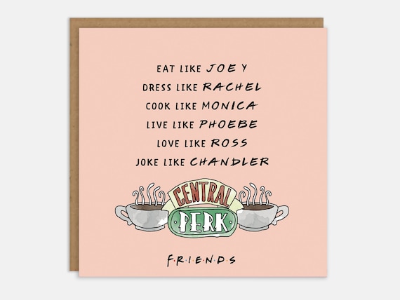Friends TV Show Card Birthday Card for a Friends Fan 90s | Etsy
