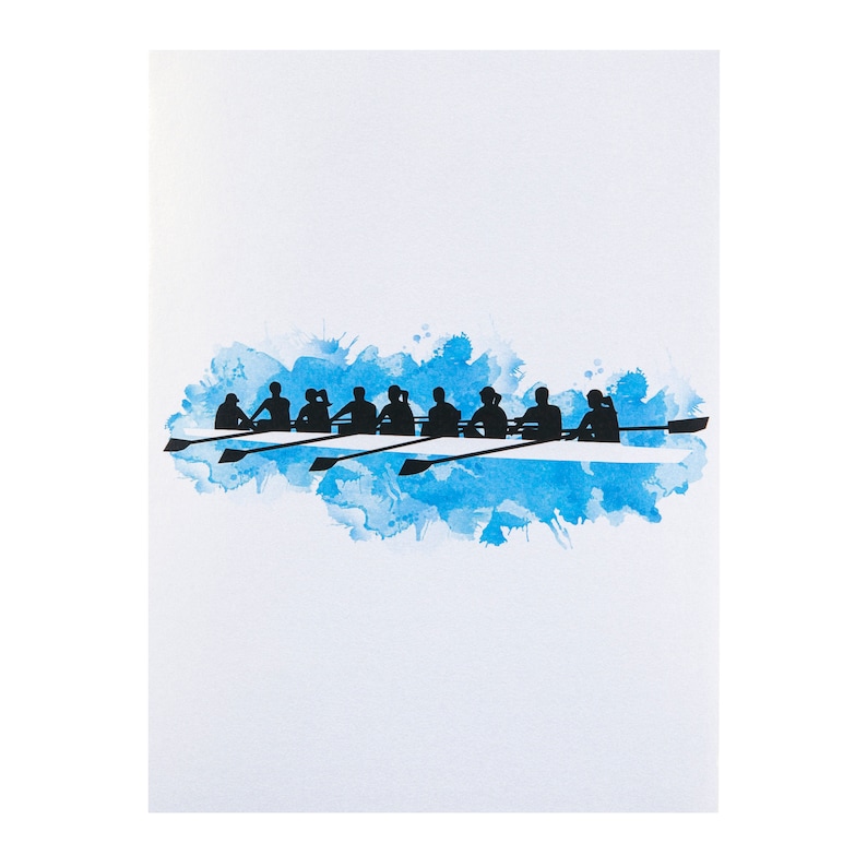 Rowing Pop up Card | Rowing Eight Greeting Card, Rowing Gifts ...