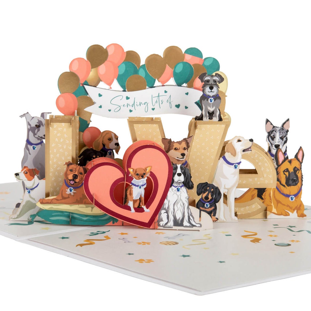Dogs Pop up Card for Birthdays or Anniversaries - Battersea Dogs & Cats ...
