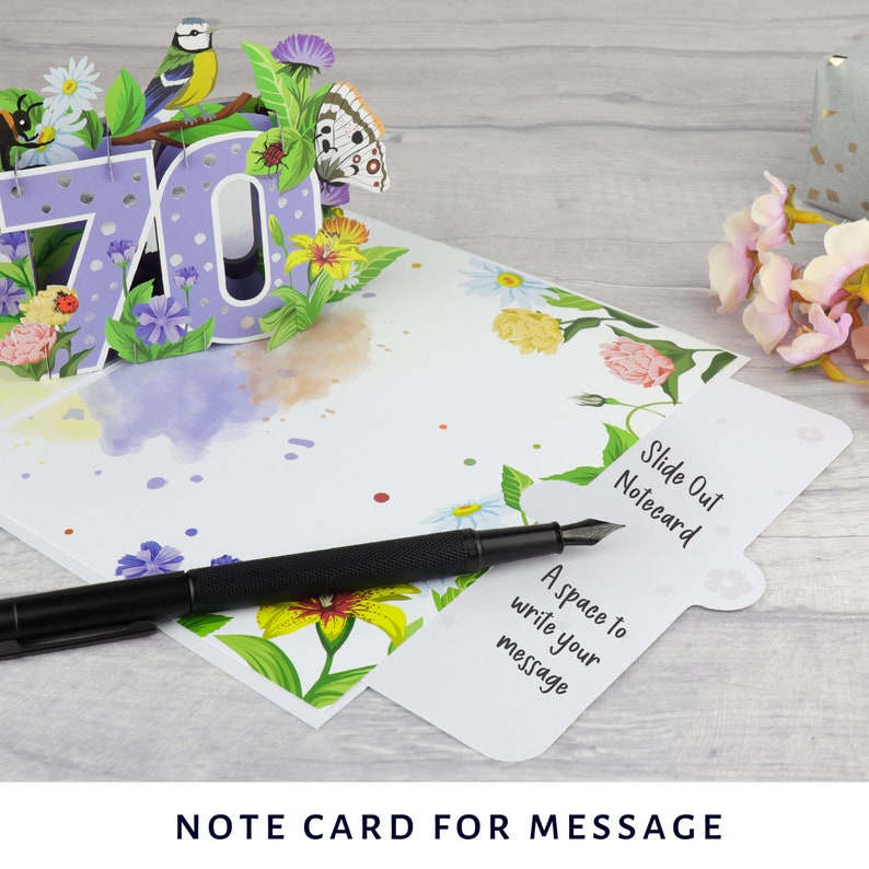 Cardology 70th Birthday Pop Up Card Floral 70th Birthday Etsy Uk