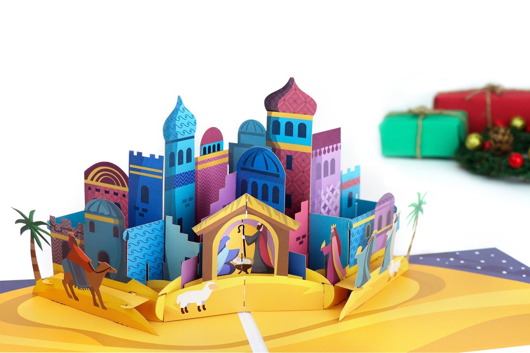 Bethlehem Christmas Pop up Card Christmas Cards Christmas - Etsy