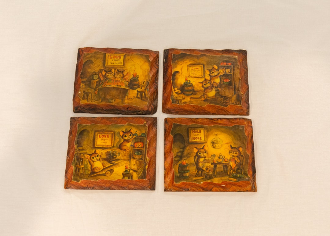 Set of 4 W.M. Otto Mouse Plaques - Etsy
