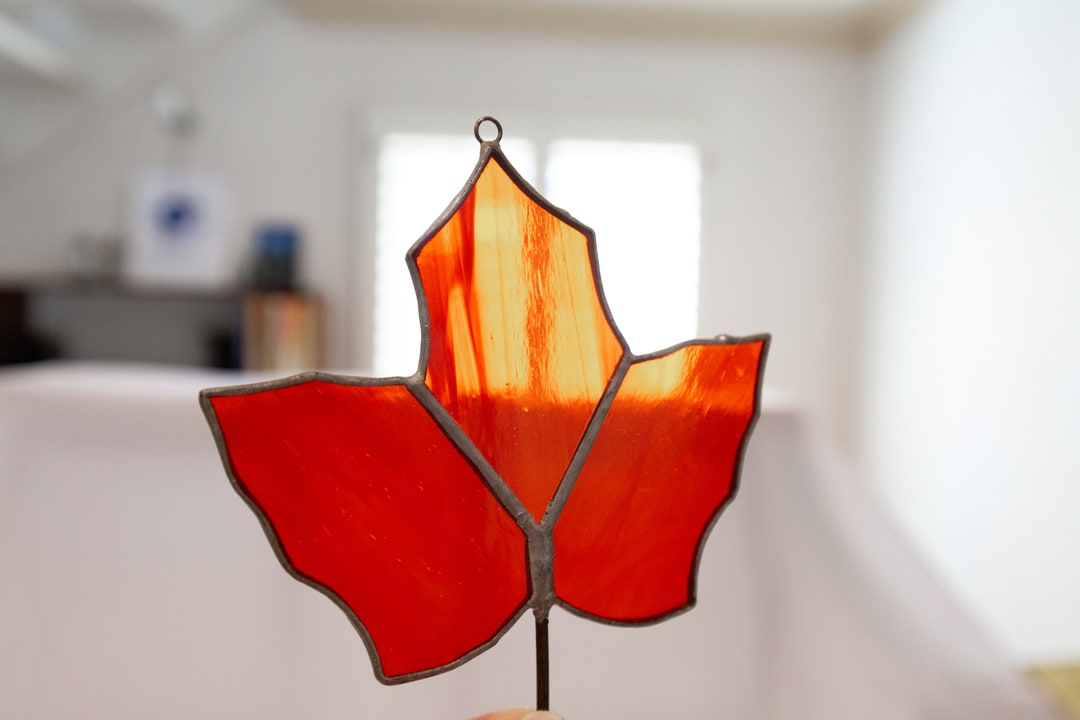 Fall Leaf Stained Glass Art - Etsy