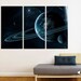 3 Panel Split triptych Abstract World Map Canvas Print. 1.5 Deep Frames ...