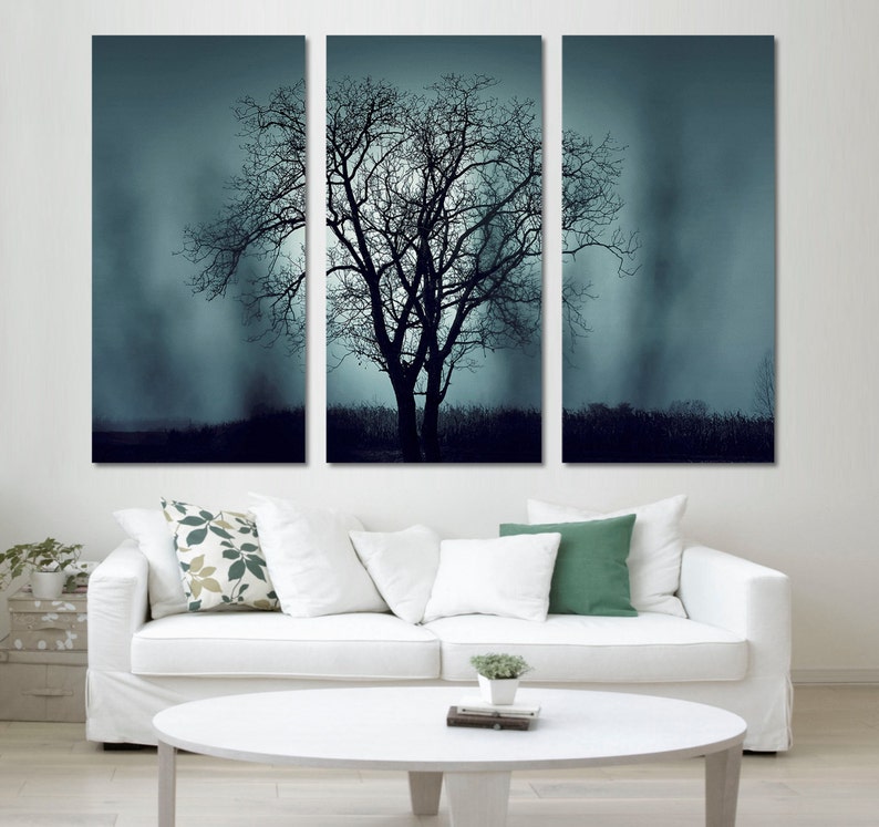 3 Panel Canvas Split, Giclee Print, Spreading Tree Branches, Autumn ...