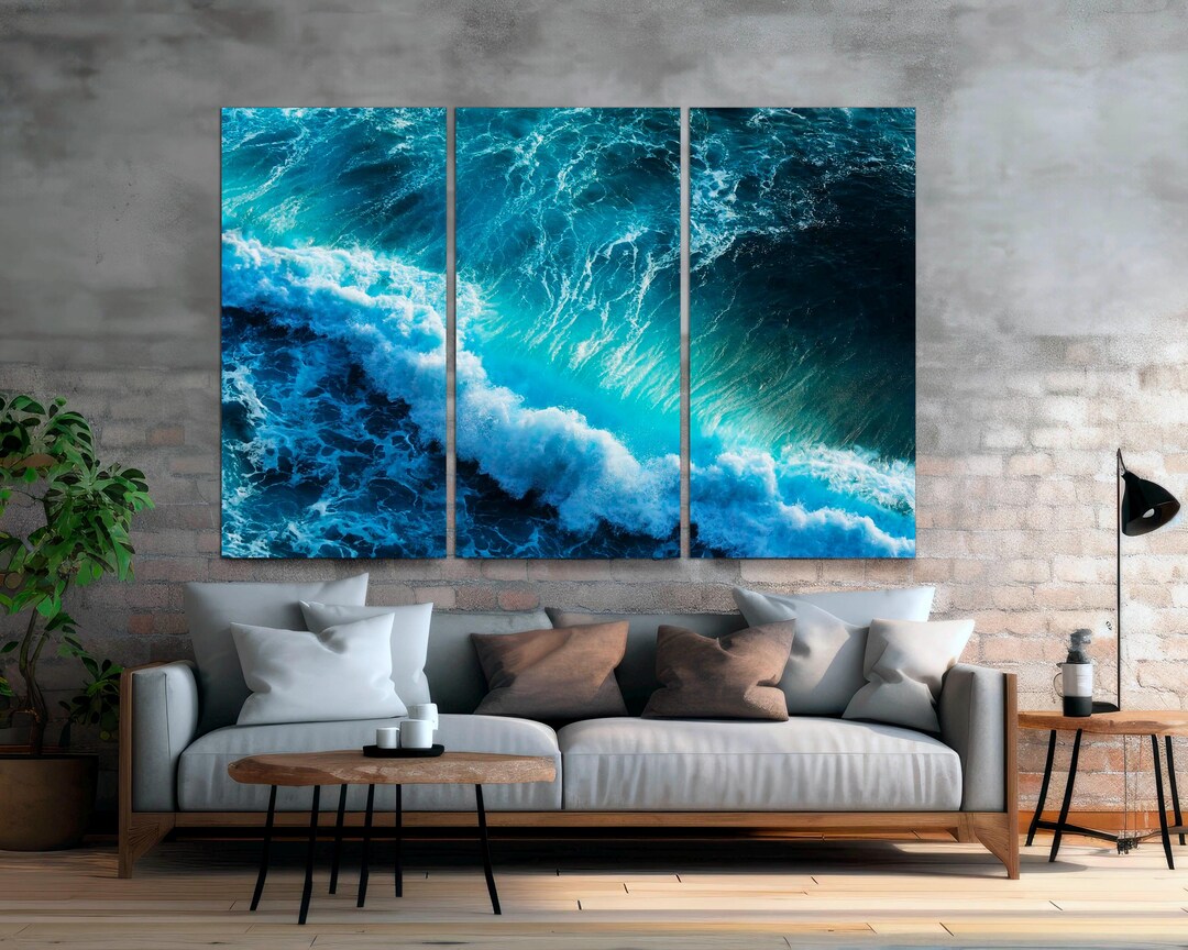 Coastal Canvas Prints, Blue Ocean Prints, Waves Wall Art, Ocean Art ...