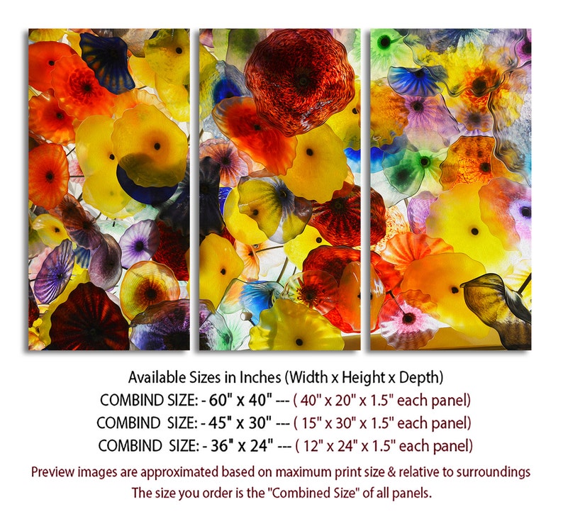 3 Panel Split triptych Large Canvas Print Colorful - Etsy