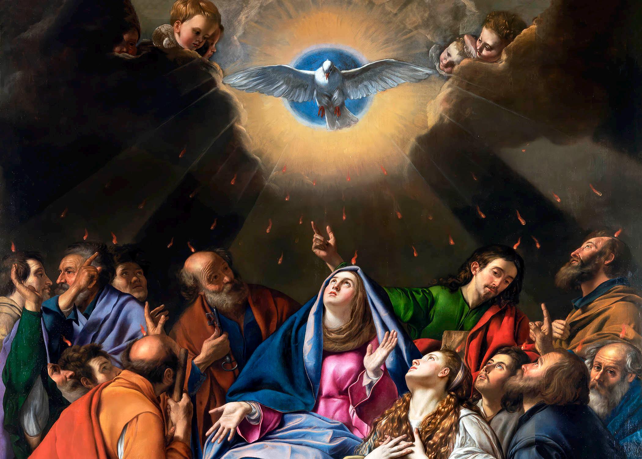 Pentecost Holy Spirit Canvas Print, Catholic Religious Art, Ready to ...