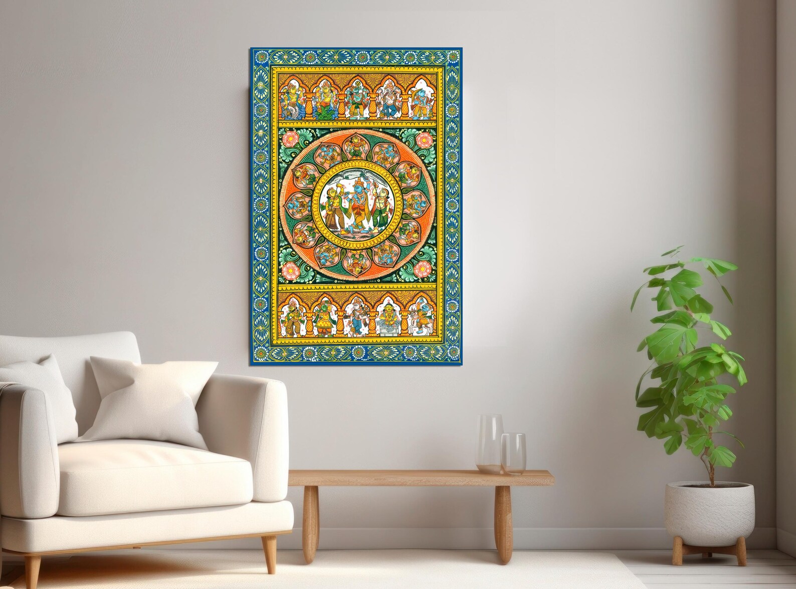 Dashavatar Canvas Print, Hindu Mythology Art, 10 Avatar Art, Vishnu ...