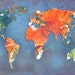 3 Panel Split Abstract World Map Canvas Print1.5 Deep - Etsy