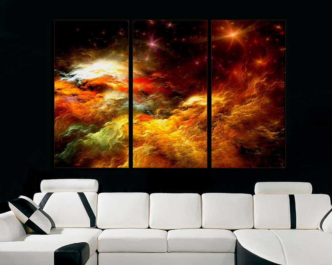 3 Panel Split triptych Canvas Print. Colorful Cloud Abstract, Cloud ...