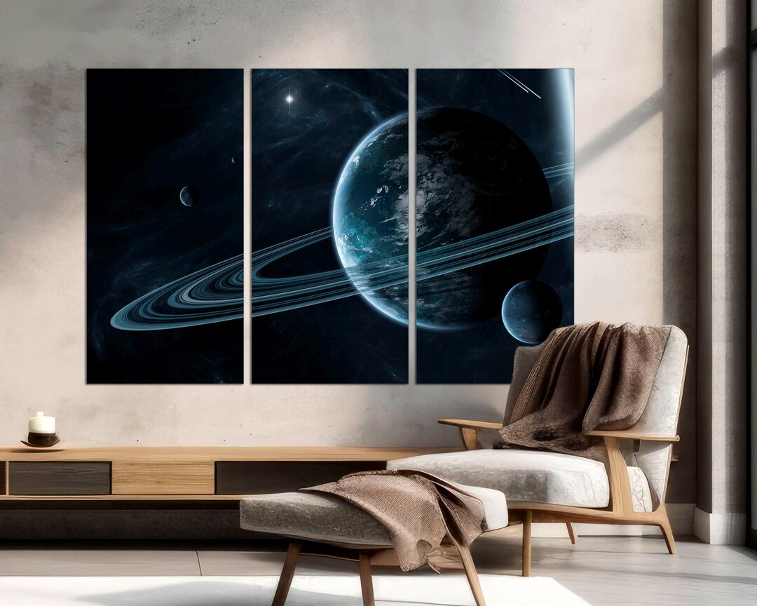 3-panel Canvas, Planet Earth Large Print, Space Wall Art, NASA Print ...