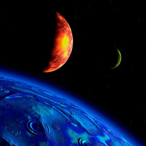 3 Panel Canvas Split Abstract Blue Earth From Space at - Etsy