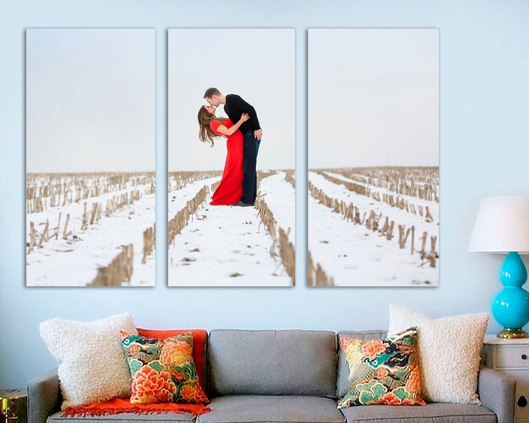 Wedding Canvas 3-panel Split,custom Photo Canvas, Wall Art, Your Photo ...